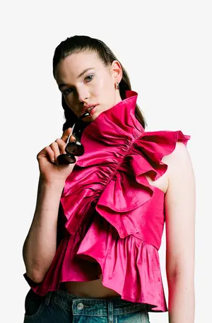 MADELINE MARIE Juliette Blouse - Fuschia Taffeta