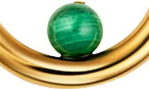 CHRISTINA CARUSO Malachite Medium Hoop Earrings