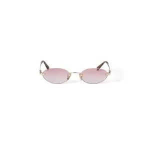 Miu Miu Logo Embellished Sunglasses - Gradient Pink Lenses