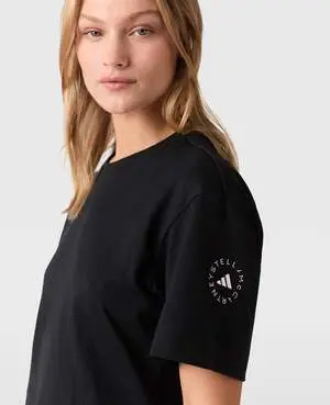 Stella McCartney Truelife Sportswear Curved Hem T-shirt - Black
