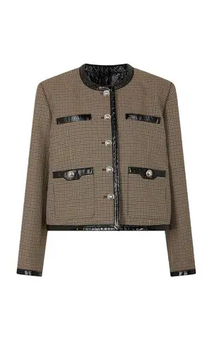 Rabanne Vegan Leather-trimmed Wool Jacket