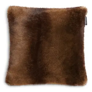 Apparis Brenn Mink Faux Fur Pillow, Square Mink
