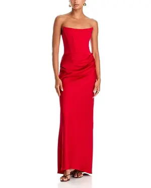Aqua Strapless Evening Dresses