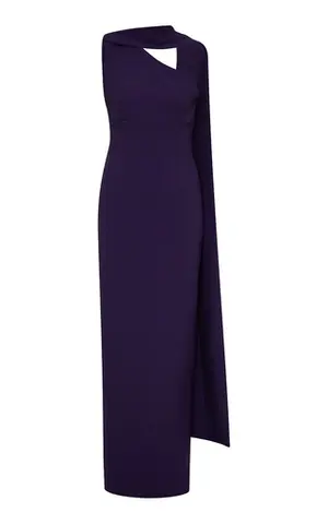 Rachel Gilbert Clara Single Shoulder Capelet Gown