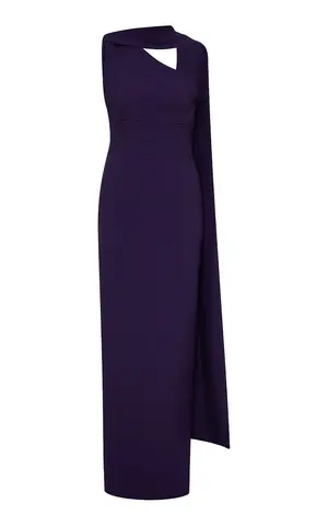 Rachel Gilbert Clara Single Shoulder Capelet Gown