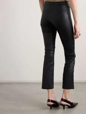 Stouls Jp Twenty Cropped Leather Flared Leggings - Black