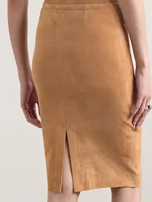 Stouls Gilda Suede Skirt - Brown