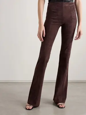 Stouls Gégé Suede Flared Pants - Brown
