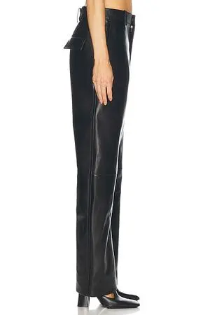 Bottega Veneta Leather Straight Leg Trousers