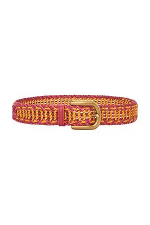 Gabriela Hearst Woven Raffia Belt - Red