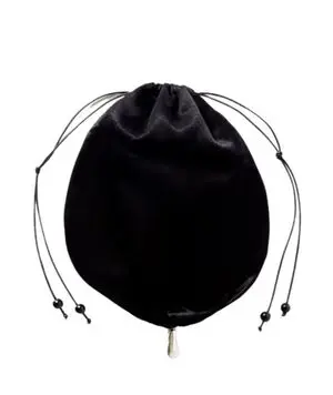 SOPHIE BUHAI Teardrop Embellished Satin Pouch - Black