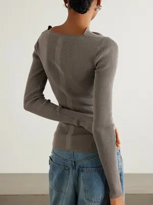 Rick Owens Draped Ribbed-knit Top