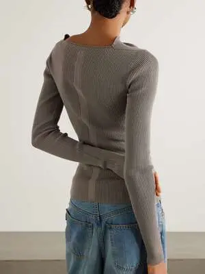Rick Owens Draped Ribbed-knit Top