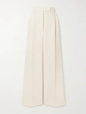 RÓHE Pleated Recycled-twill Wide-leg Trousers - Neutrals