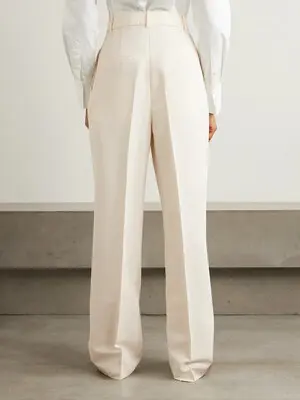 RÓHE Pleated Recycled-twill Wide-leg Trousers - Neutrals