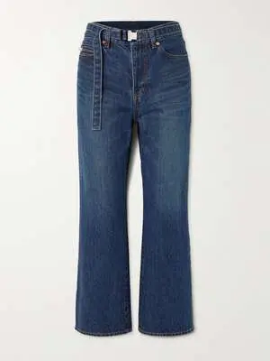 Sacai Belted Bootcut Jeans - Blue