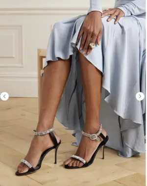 MANOLO BLAHNIK Manolo Blahnik Asasan 90 Crystal-Embellished Satin Sandals