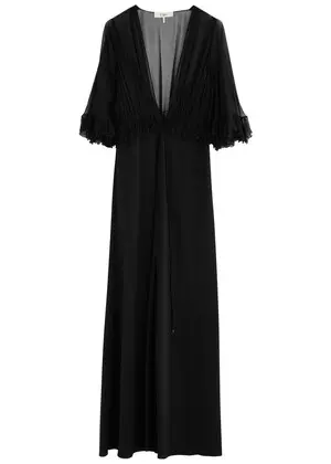 Chloé Ruffled Silk-chiffon And Crepe Maxi Dress