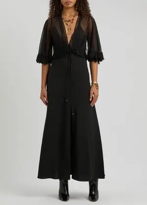 Chloé Ruffled Silk-chiffon And Crepe Maxi Dress