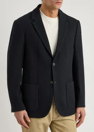 Sunspel Waffle-knit Wool-blend Blazer