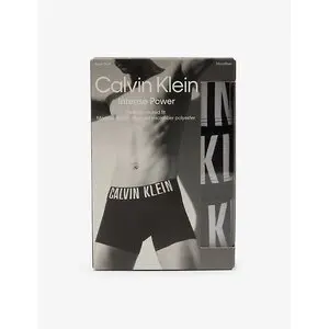 Calvin Klein Branded-waistband Pack Of Three Stretch-woven Boxer Briefs - Black Black Black