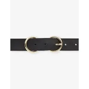 Whistles Double-ring Buckle Leather Belt - Black