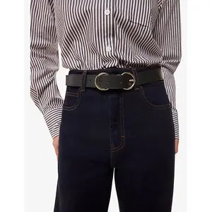 Whistles Double-ring Buckle Leather Belt - Black