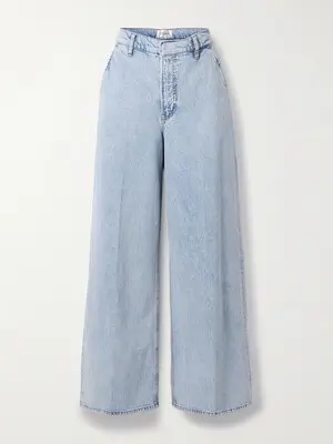 FRAME The Wide Trouser High-rise Wide-leg Jeans - Blue