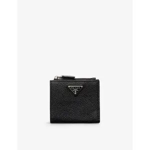 Prada Logo-plaque Small Leather Wallet - Black