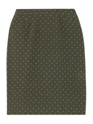 Alessandra Rich Polka-dot Silk-crepe Mini Skirt - Green