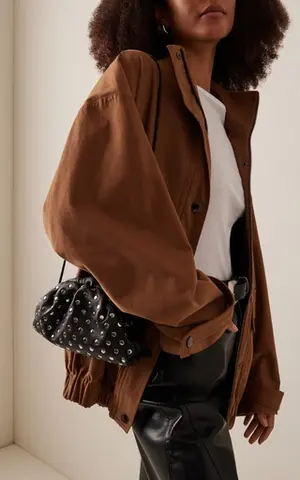 LOEFFLER RANDALL Bailey Studded Leather Clutch