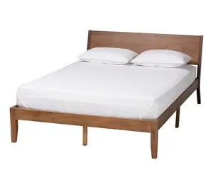 BAXTON STUDIO Salvatore Walnut Brown Wood King Latform Bed - One-color