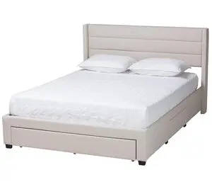 BAXTON STUDIO Braylon Fabric Full Storage Platf Orm Bed