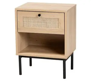 BAXTON STUDIO Sherwin Light Brown 1-drawer End Table - One-color