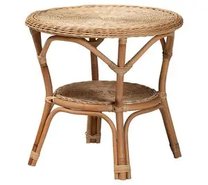 BAXTON STUDIO Abbey Natural Brown Antiqued Rattan Coffee Tabl - One-color