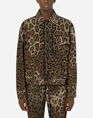 Dolce & Gabbana Leopard-print Denim Trucker Jacket - Multicolor