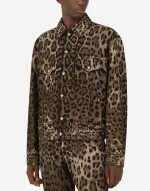 Dolce & Gabbana Leopard-print Denim Trucker Jacket - Multicolor