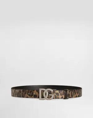 Dolce & Gabbana Reversible Calfskin Belt - Animal Print