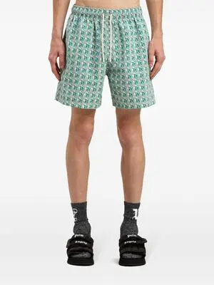 Palm Angels Pa Diamonds Swim Shorts - Green