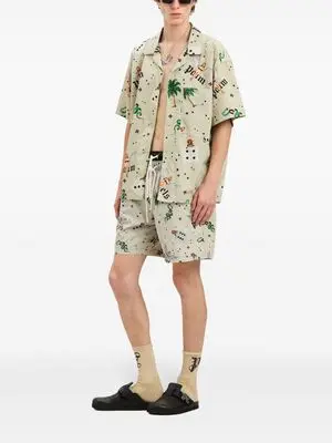 Palm Angels Pin Up Bowling Shirt - Neutrals