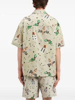 Palm Angels Pin Up Bowling Shirt - Neutrals