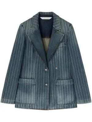 Palm Angels Pinstripe Denim Blazer