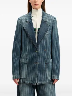 Palm Angels Pinstripe Denim Blazer