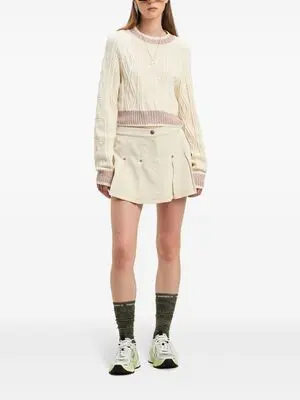 Palm Angels Curved-logo Cable-knit Sweater
