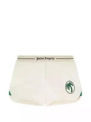 Palm Angels Oval-palm Shorts - White