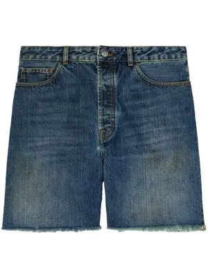 Palm Angels Logo-print Denim Shorts