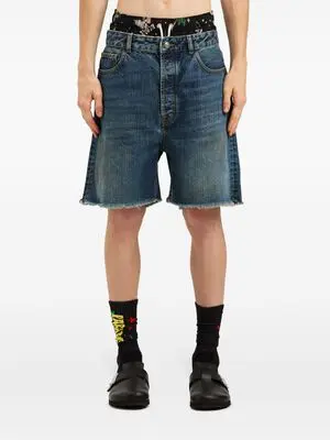 Palm Angels Logo-print Denim Shorts