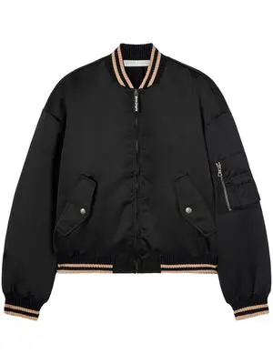 Palm Angels Curved Logo Bomber Jacket - Black