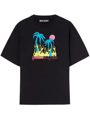 Palm Angels Burning Oasis T-shirt - Black