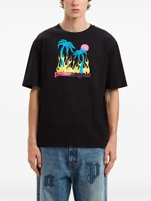 Palm Angels Burning Oasis T-shirt - Black